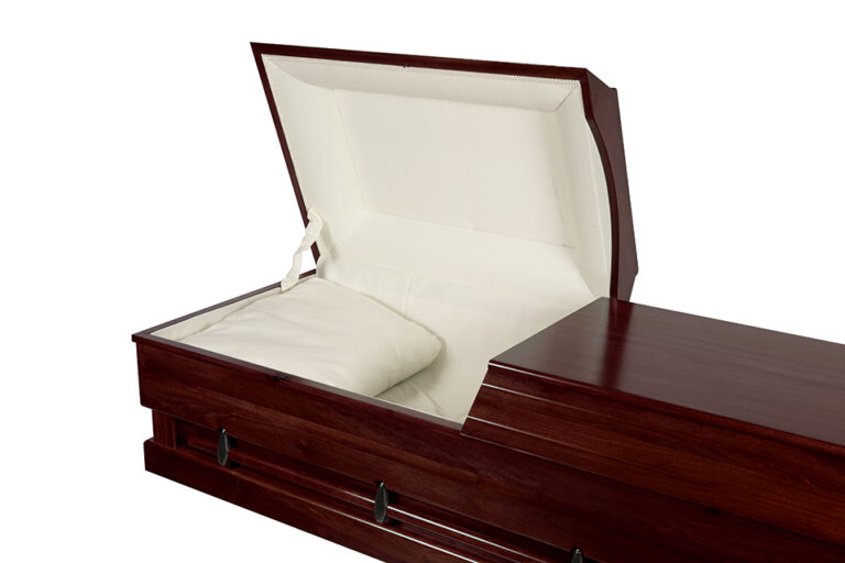 27" Traditional Casket in Poplar with Cherry Finish - Abbey Caskets