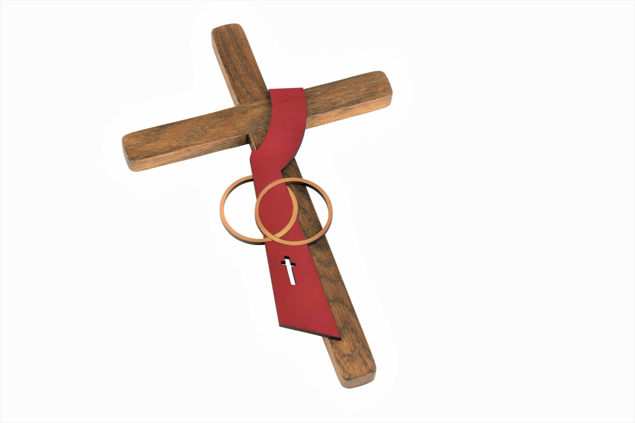 Keepsake Cross in Oak with Medium Brown Finish - Abbey Caskets ...