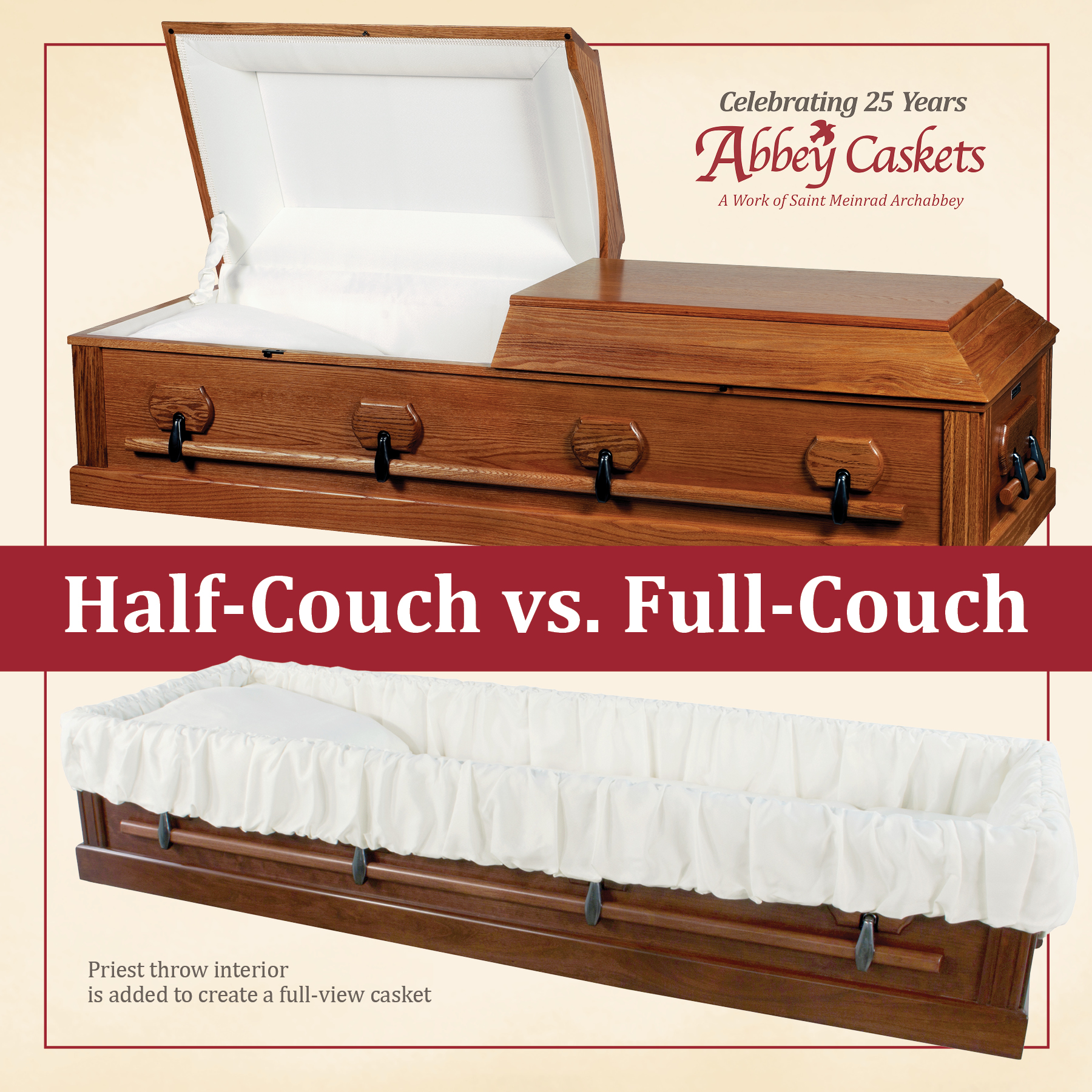 Half-Couch vs. Full-Couch - Abbey Caskets